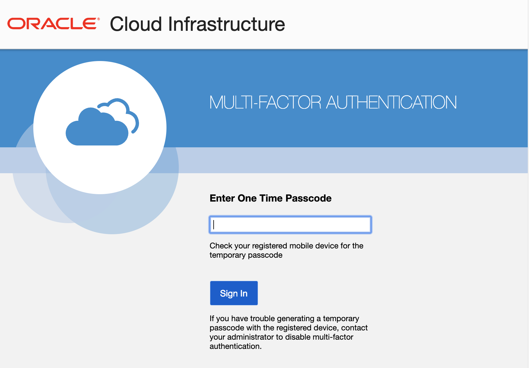 Oracle Cloud Infrastructure multi-factor authentication – Running in ...